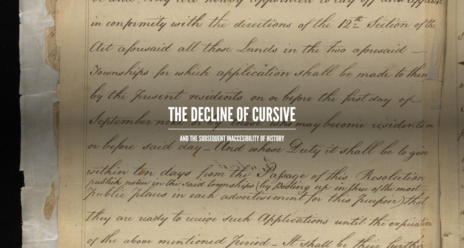 Student Project: The Decline of Cursive – OHIO Archives